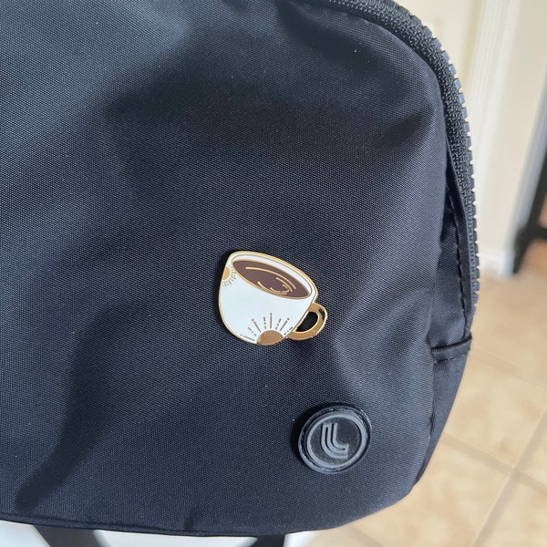 Coffee Mug Pins, Enamel Pin, Lapel Pin, Gold Plated, Set, Black, Latte ...