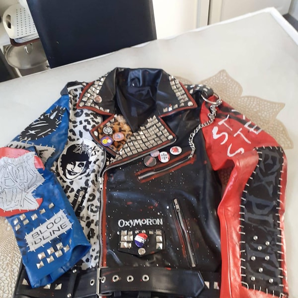 Pin Badges Multi Color Punk Gothic Jacket, Men Studded Biker's Patches ...