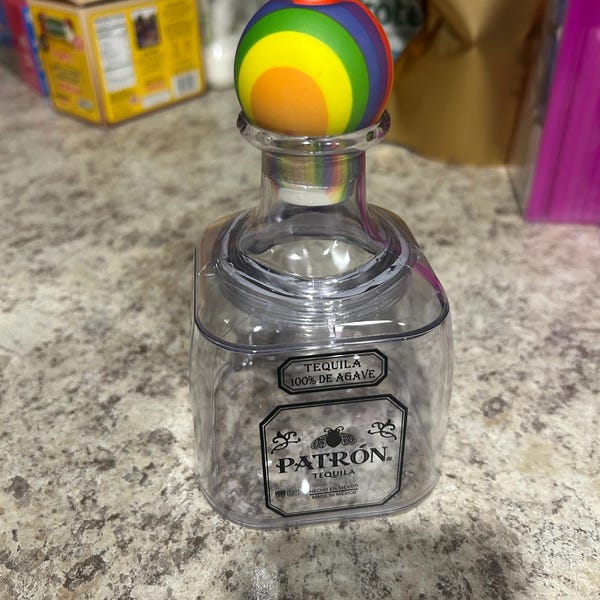 Patron Replica Reusable Bottle With Rainbow Cork and Stickers. Patron ...