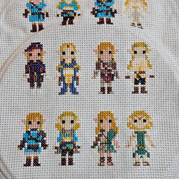 Tiny Cross Stitch Patterns - Echoes of Wisdom Zelda Outfits Set - Etsy