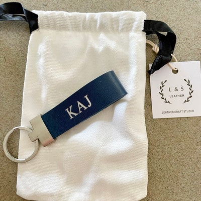 PERSONALISED LEATHER KEYCHAIN. Custom Leather Keychain. Logo Embossing ...