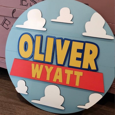Custom Circle Signs Home Decor Circle Signs Toy Story Circle Name Sign ...