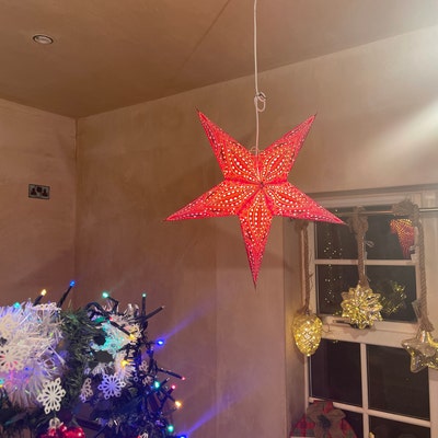 Prosecco Star Lantern White Paper Christmas Star Hanging Star Lantern ...