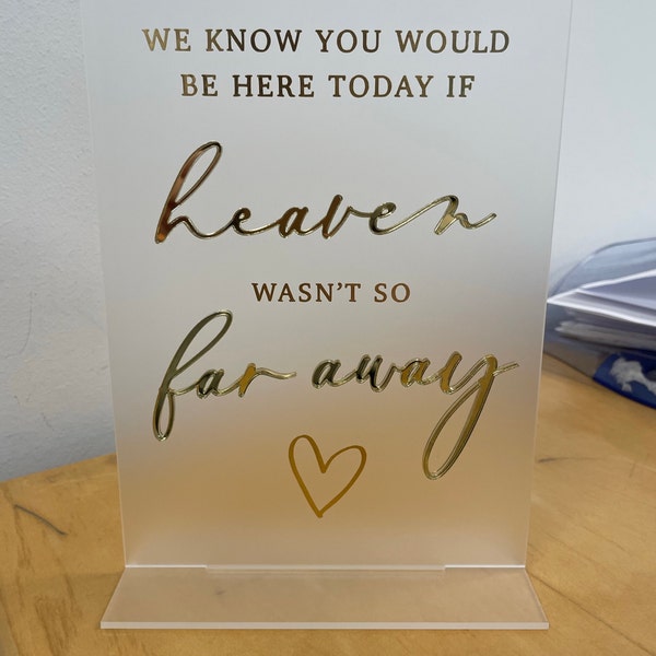 3D Acrylic MEMORY Sign-we Know You Would Be Here Today Sign- Heaven ...