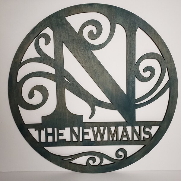 Modern Round Monogram - SVG File Download - Sized for Glowforge ...