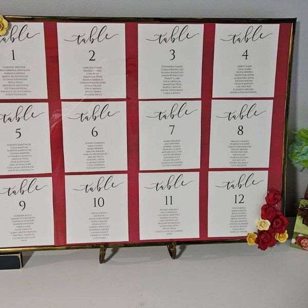 4x6 Wedding Seating Chart Template Calligraphy, Table Seating Chart ...