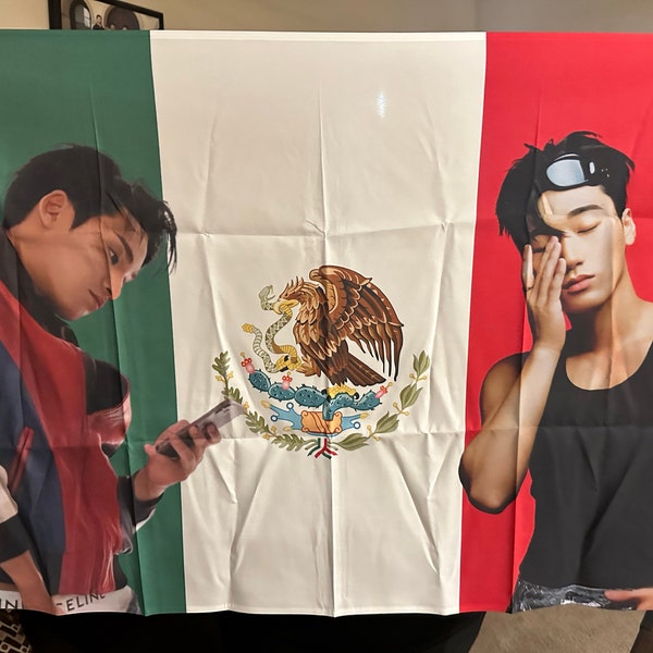 Seventeen Mingyu Ateez San Flag Banner, Mingyu San Mexican Flag ...
