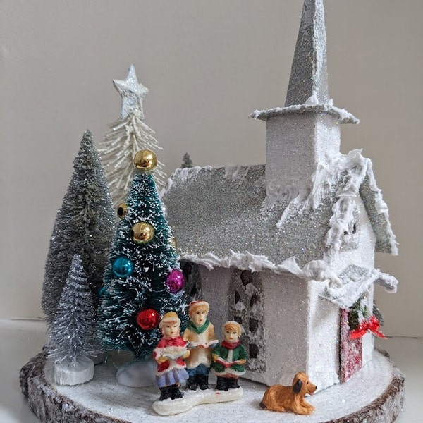 Church With Steeple -DIY - Putz Style Cardboard Church - Etsy