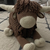3in1 Highland Cow Folding Baby Blanket Crochet Pattern Scottish Cow ...