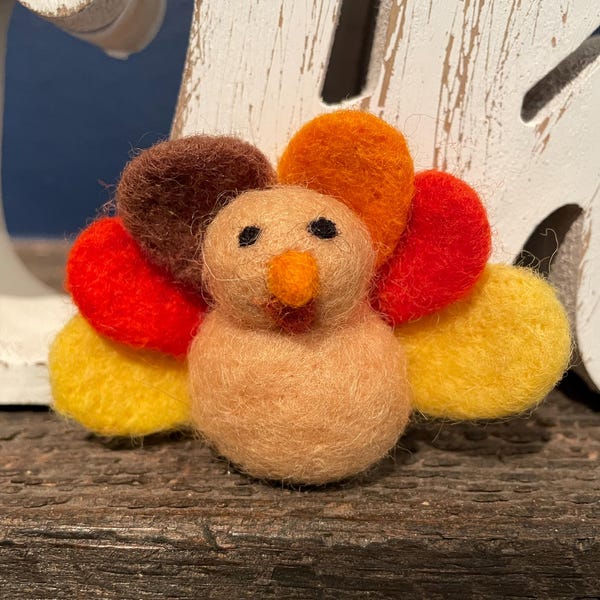 Felt Turkey | Felted Turkey | Felt Shapes | Thanksgiving Felt Shapes - Etsy