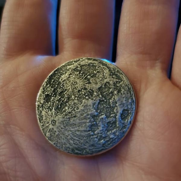 Silver Full Moon Coin - 1 in / 26 Mm - Etsy