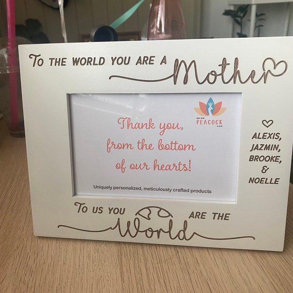 Mom Appreciation Picture Frame Personalized, Gift for Mom or Wife ...