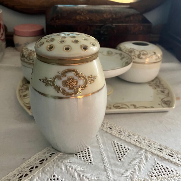 Antique Nippon Hand Painted Floral Gold Moriage Porcelain Syrup Pitcher ...
