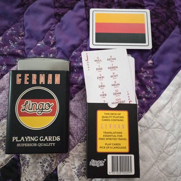 German Words & Phrases Playing Cards in Tin Case - Etsy