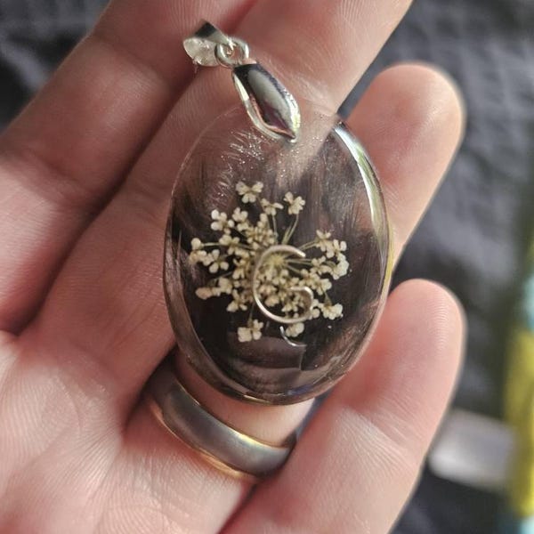 MOON Custom Hair Locket Resin Keepsake Pendant - Baby Hair - Pet Hair ...