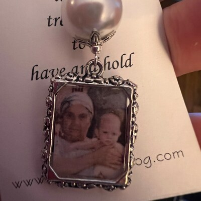 Wedding Bouquet Photo Charm. Memorial Picture Frame Charm. Remember ...