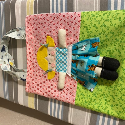 Dolly on a Bag Tote Bag Sewing Pattern, Child's Bag, Easy to Make Bag ...