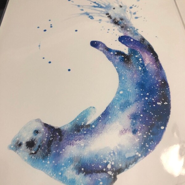 Cosmic Manta Ray Art Print, Watercolor 8x10 - Etsy