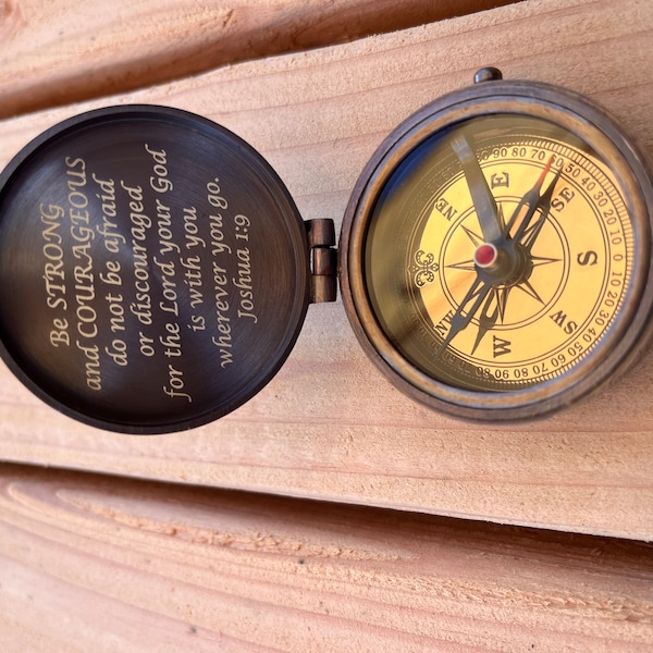 Baptism Compass, Brass Compass, First Communion Gift, Confirmation Gift ...