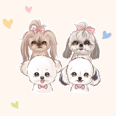 Custom Pet Portrait, Cute Chibi Cat Cartoon From Photo, Kawaii Anime ...