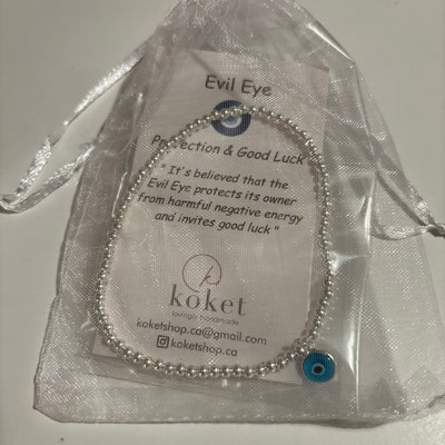 Evil Eye Bracelet, Gold Plated Paper Clip Chain, Evil Eye Connector ...