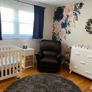 AILEEN Border Frame Nursery Decor Watercolor Flowers Pink Blue | Etsy