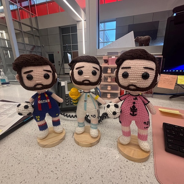 Lionel Messi Barcelona Crochet Doll, Messi Amigurumi Doll, World Soccer ...
