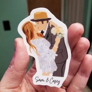 Custom Drawing Portrait Sticker Painting Style | Etsy