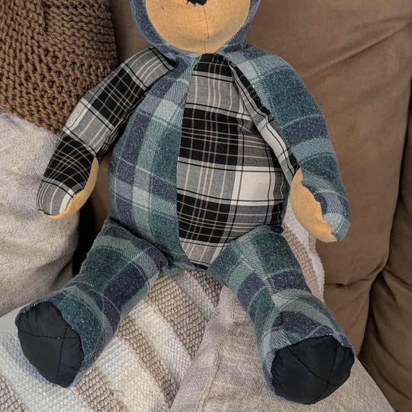 Simple Memory Bear Pattern 18" Easy Bear Pattern Memorial Bear Sewing ...