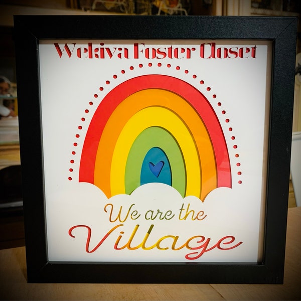 3D Custom Name Shadow Box, Boho Rainbow Svg, Layered Paper Art, Files ...