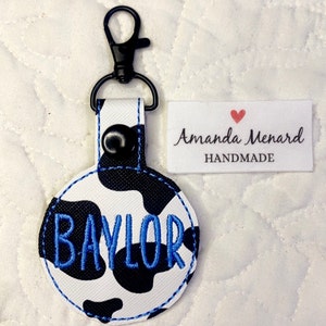 Set of 2 BLANK Key Fob Machine Embroidery Designs Snap Tab in the Hoop ...