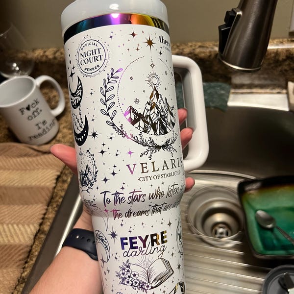 Velaris ACOTAR 40oz Tumbler, Fantasy Book Lover, Stanley Like Quencher ...