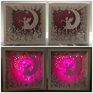 Fairy Moon Shadow Box Fairy Lightbox SVG for Cricut Projects, Paper Cut ...