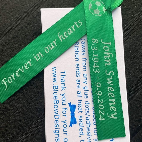 Personalised Funeral Ribbons. Handmade Funeral Favours .ready Made ...