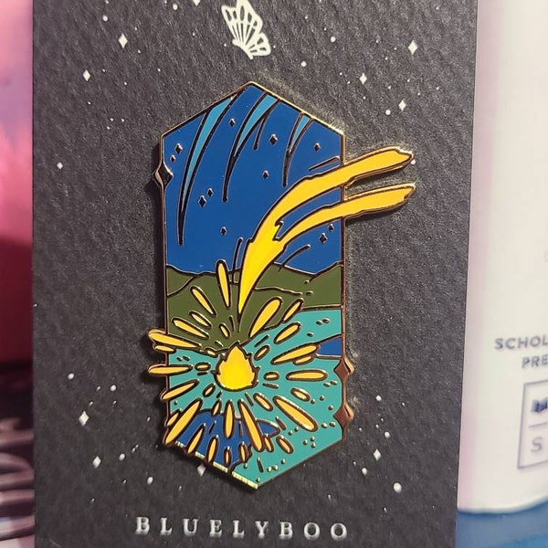 Meteor Pin - Celestial Scene Anime Gold Comet Star Flame Castle Space ...