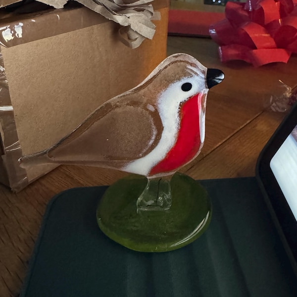 Fused Glass Robin. - Etsy UK