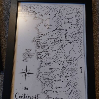 Fantasy Fictional Book Print, Handdrawn Fantasy Fictional Book Map ...