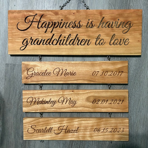 Personalized Grandparent Sign, Grandkids Birthday Sign, Personalized ...