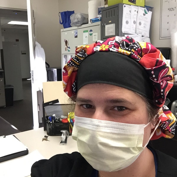 Cute Women's Scrub Cap Boho Mandala Floral Pixie Surgical Scrub Hat W ...