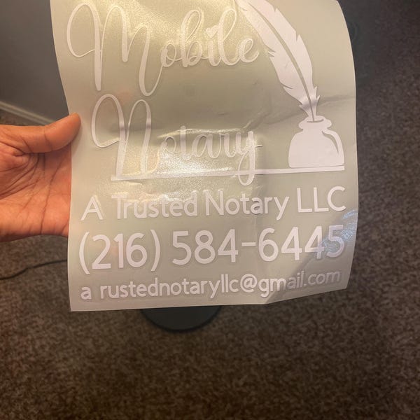 Mobile Notary Public Decal| Decals for Notaries| Professional Car ...