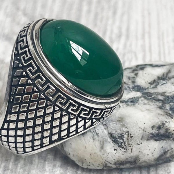 Turkish Handmade, Men Ring, Turquoise Stone, Gift for Him, Ottoman Ring ...