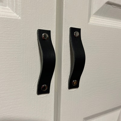 Navy Blue Leather Cabinet Pull / Lade 5 / Dark Blue Drawer Handle - Etsy