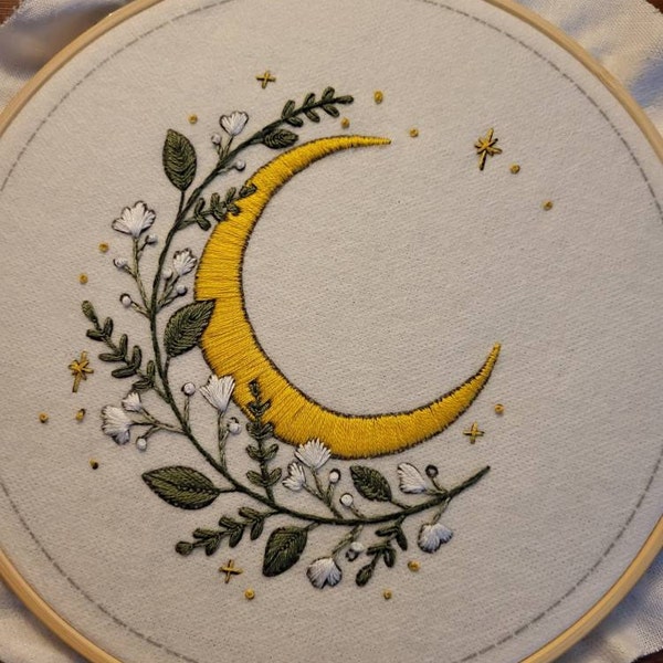 Flower Moon PDF Embroidery Pattern - Etsy