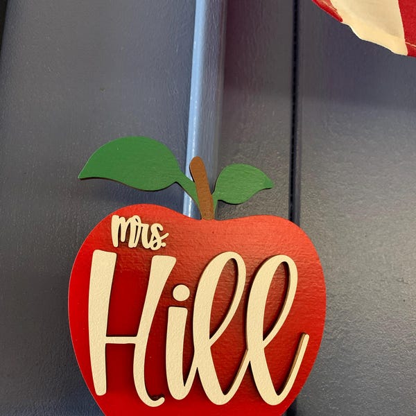 Personalized Apple Name Plate, Teacher Name Plate, Back to School ...
