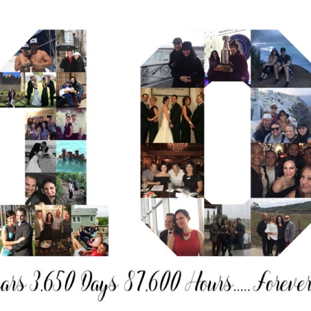 10th Birthday Photo Collage Anniversary Collage Number Ten | Etsy