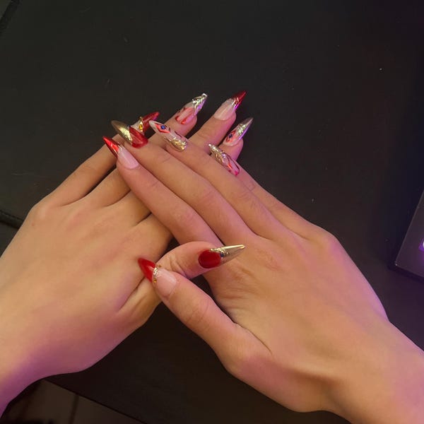 Mydei Honkai Star Rail Press on Nails | Medium Stiletto | Handmade Gel ...