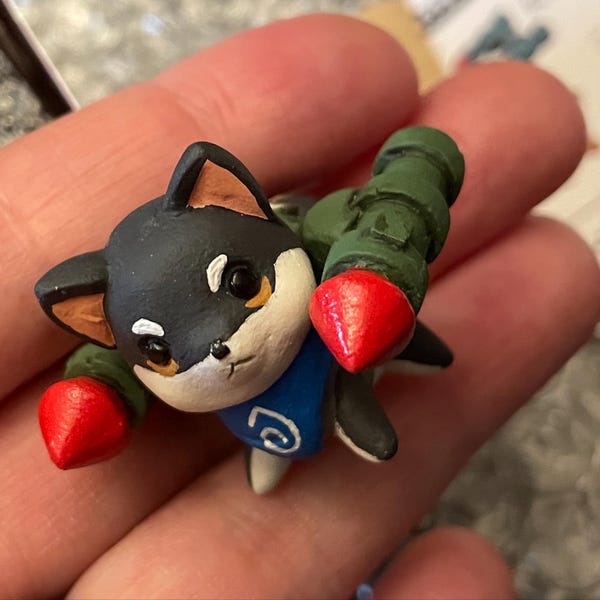 Handmade Bunny Wizard, Polymer Clay Rabbit, Handcrafted Art Toy, Cute ...