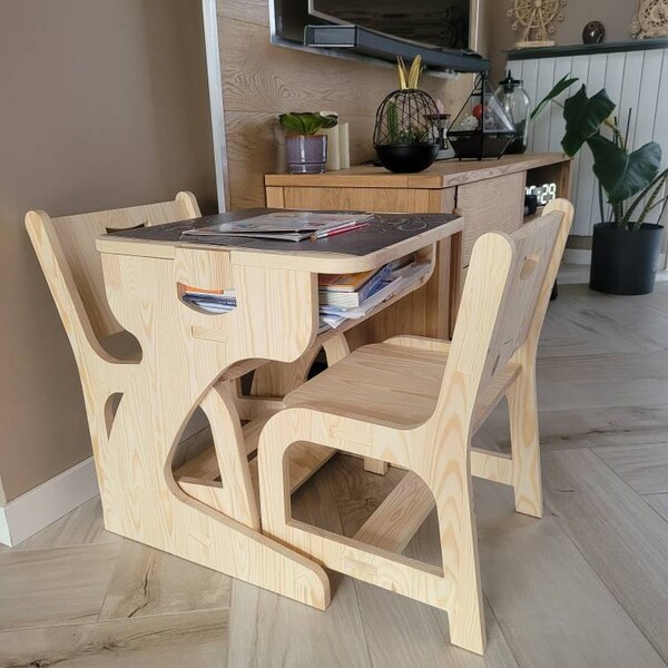 Kids Table and Chair Dxf Svg Cut File CNC Router Cutting Plan Wooden ...