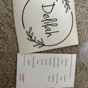 KIDS Vinyl Name Decal, Milestone Tote Decal, File Box Decal, School ...