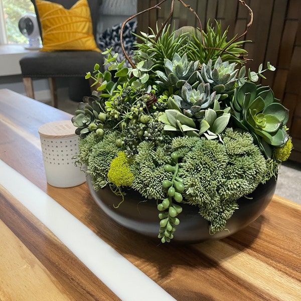Topiary Arrangement. Faux Succulent Centerpiece. Floral Arrangement ...